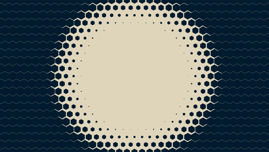 3d abstract geometric wave hex halftone pattern Vector Image