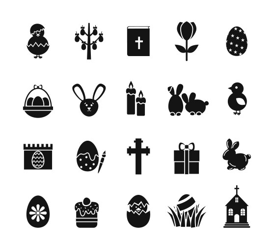 Easter icon set Royalty Free Vector Image - VectorStock