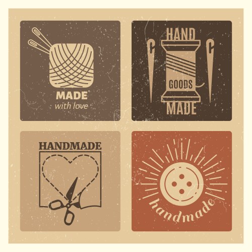 Handmade badges logo graphic logotype tag label Vector Image