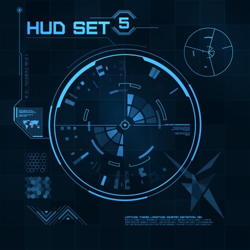 Hud ui gui elements set pack Royalty Free Vector Image
