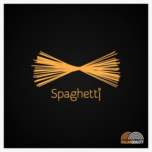 Pasta menu logo round linear spaghetti Royalty Free Vector