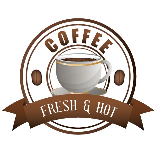 Coffee business logo for company or cafe template Vector Image