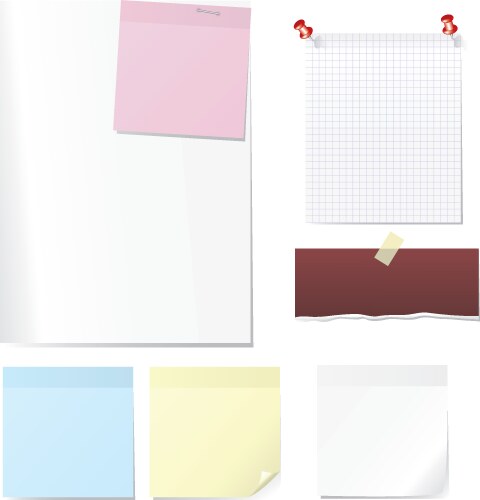 Colorful sticky notes set post stickers Royalty Free Vector
