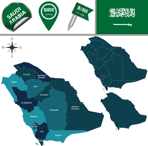 Geometric map of saudi arabia Royalty Free Vector Image
