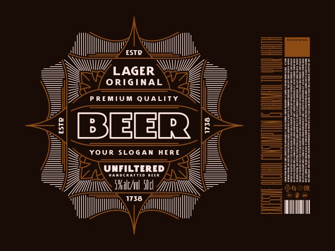 Template of decorative label for whiskey Vector Image