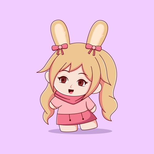 Chibi anime character design Royalty Free Vector Image