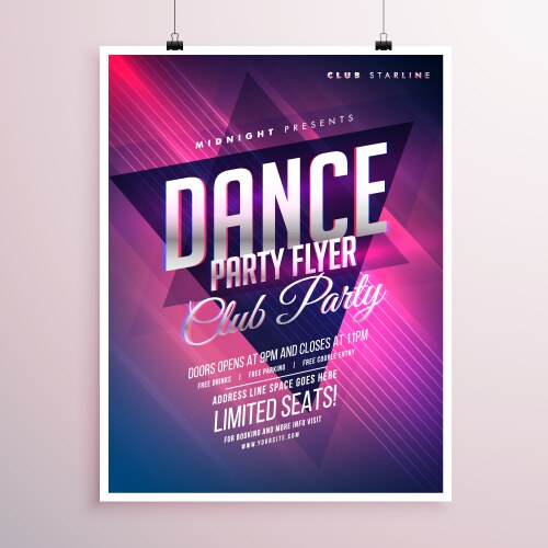 Dance academy flyer template Royalty Free Vector Image