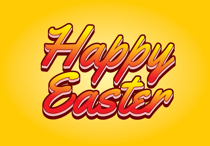 Happy easter text effect design in eye catching Vector Image