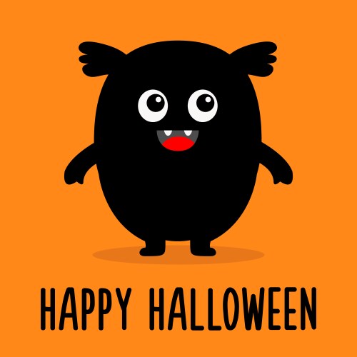 Happy halloween monster set colorful silhouette Vector Image