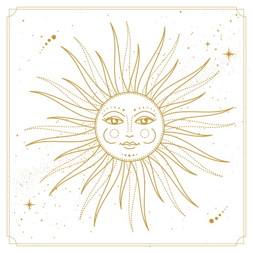 Magic witchcraft card with astrology sun sign Vector Image