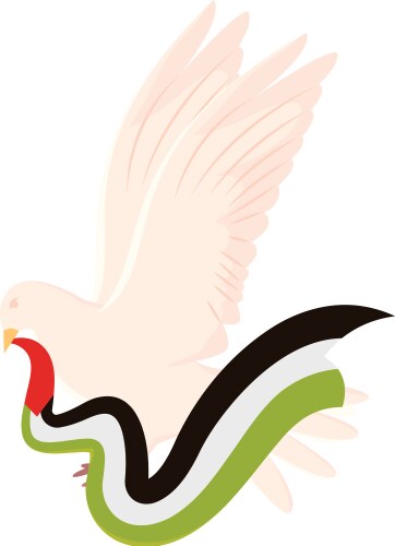 Peace dove character with flag Royalty Free Vector Image
