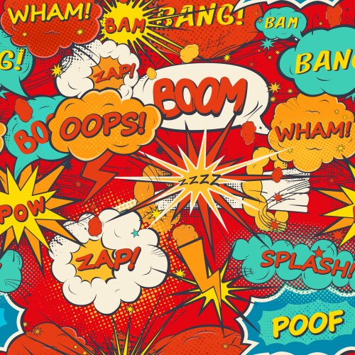 Comic book words pop art background seamless Vector Image