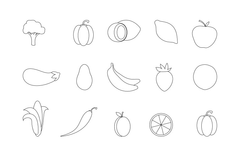 Vegetables Outline Vector Images (over 84,000)