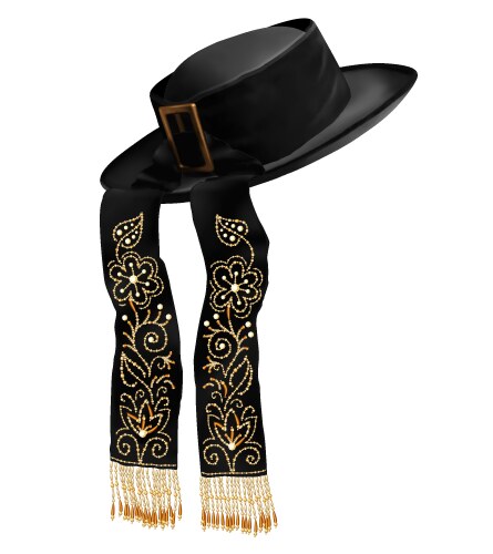 Traditional breton mens hat front view Royalty Free Vector