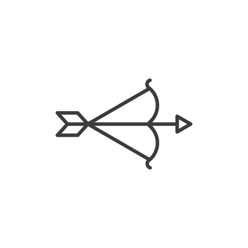 Bow arrow icon set archery and symbol Royalty Free Vector