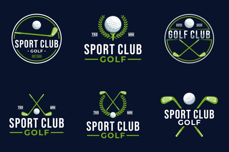 Golf sport graphic template set Royalty Free Vector Image