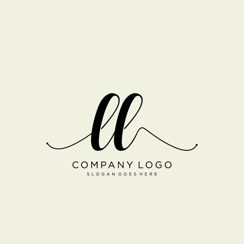 Ll initial handwriting logo with circle template Vector Image