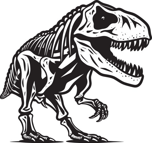 Rex resurgence t skeleton icon emblem Royalty Free Vector