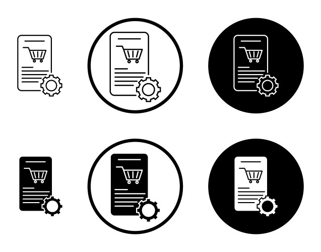 Procurement icon set black filled and outlined Vector Image