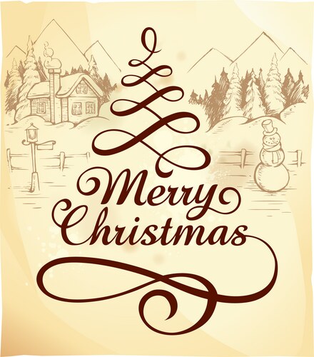 Calligraphic christmas lettering Royalty Free Vector Image