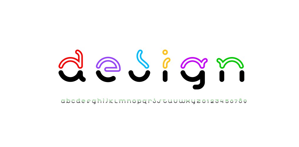 Playful multi-colored font children alphabet Vector Image