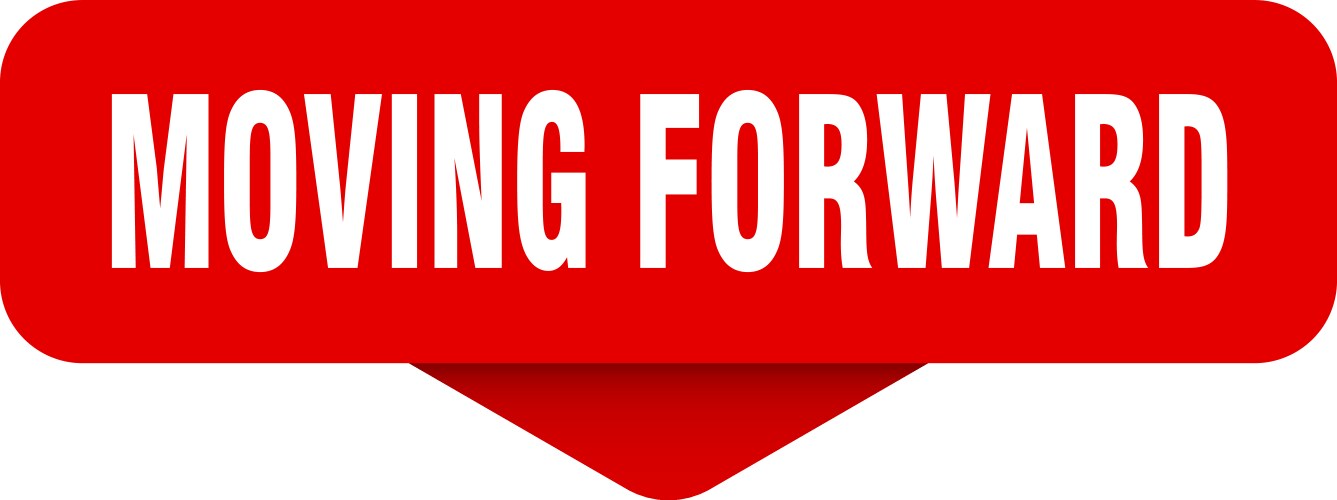 Moving forward sticker sign Royalty Free Vector Image