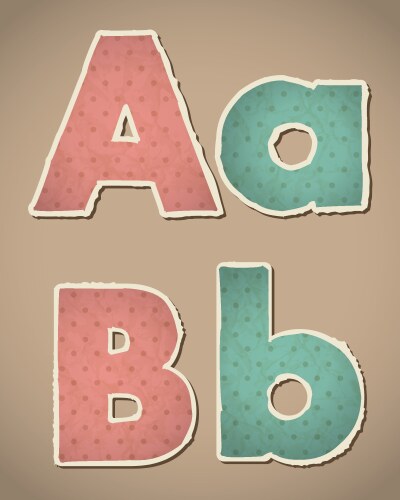 Paper alphabet Royalty Free Vector Image - VectorStock