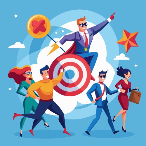 Team target or achievement teamwork leadership Vector Image