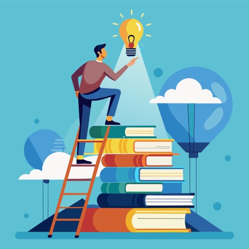 Creativity knowledge to achieve success Royalty Free Vector