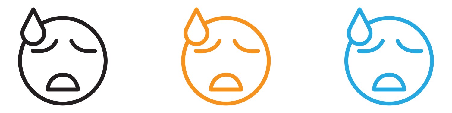 Desperate emoji icon logo set Royalty Free Vector Image