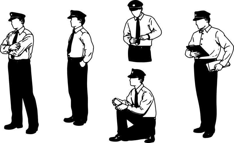 Driver Uniform Poses Collection – Royalty-Free Vector | VectorStock