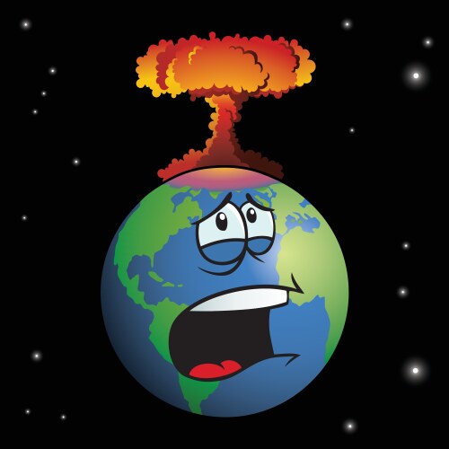 Nuclear weapon exploding on earth Royalty Free Vector Image