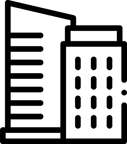 Architecture and city icon thin linear style Vector Image