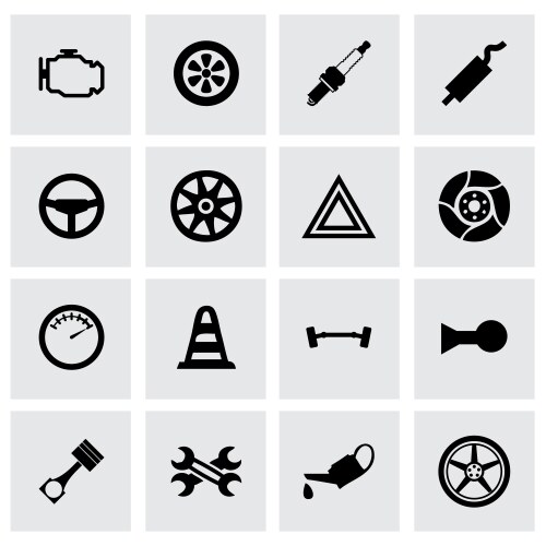 Car service and spare parts store icons Royalty Free Vector