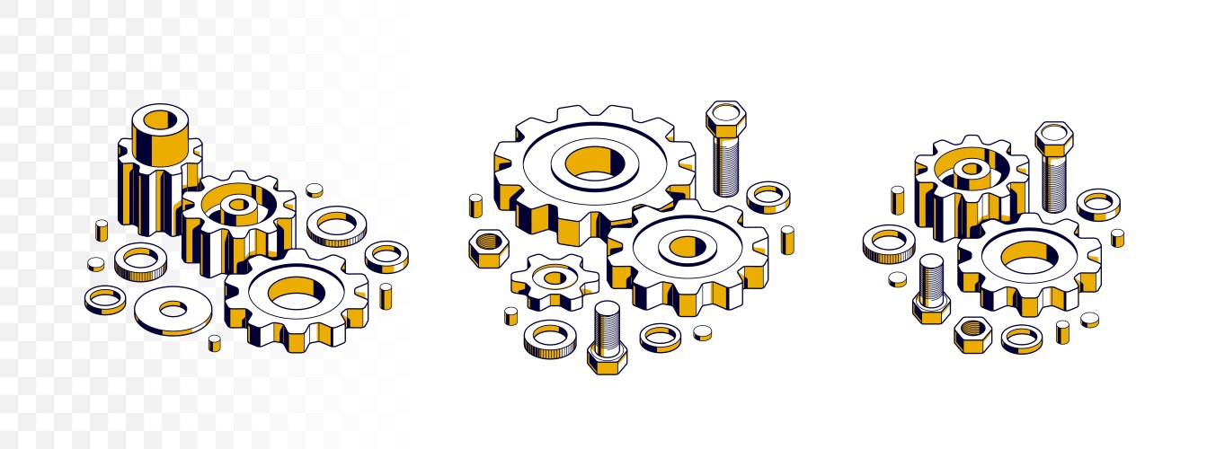 Engineer education concept gears and cogs Vector Image