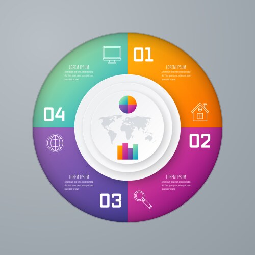Radial infographic diagram design template Vector Image