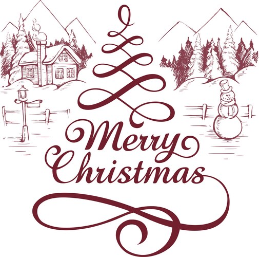 Calligraphic christmas lettering Royalty Free Vector Image