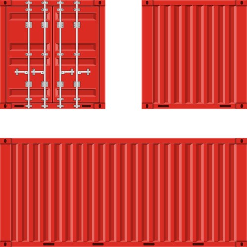 Yellow cargo container realistic metal Royalty Free Vector