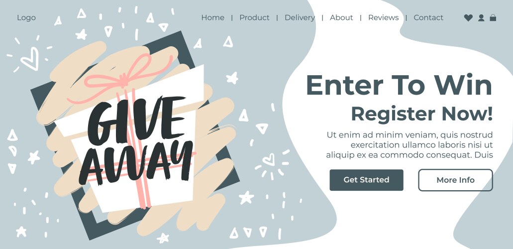 Register now to win a valuable gifts poster Vector Image