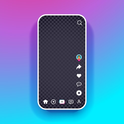 Tiktok Mobile App Mock Up Template Pages Vector Image