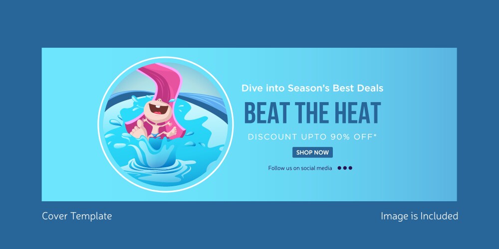 Summer sale cover page design Royalty Free Vector Image