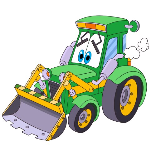 Tractor character cartoon Royalty Free Vector Image