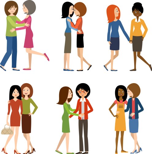 Lesbian couple Royalty Free Vector Image - VectorStock