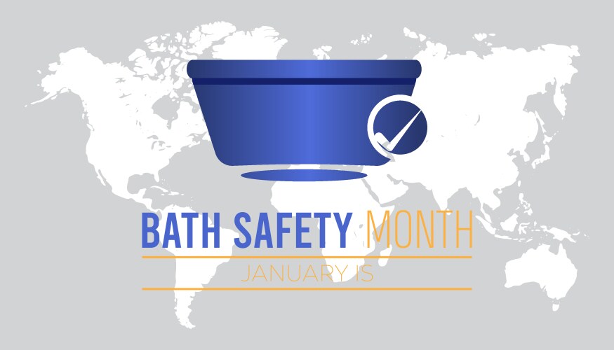 National bath safety month Royalty Free Vector Image