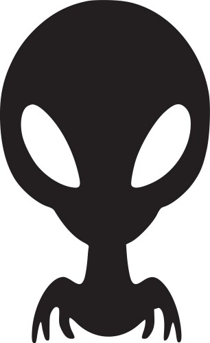 Alien - black and white Royalty Free Vector Image