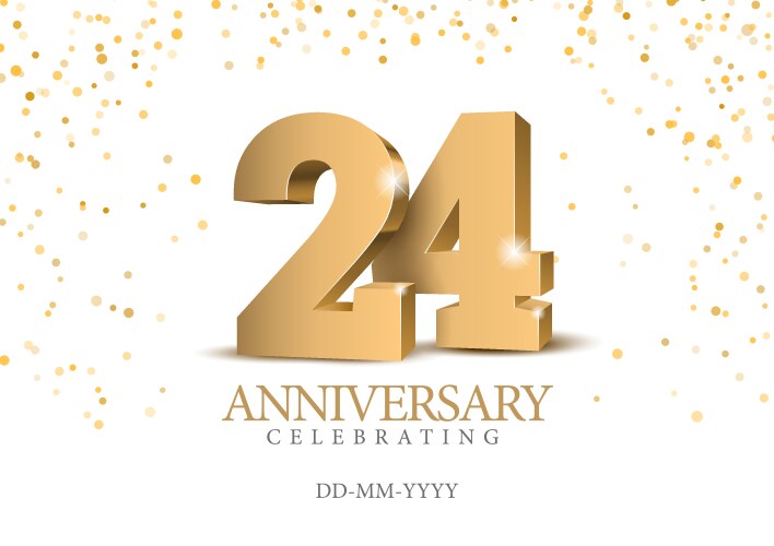 Award number 25 banner gold object Royalty Free Vector Image