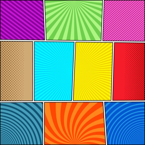 Colorful comic book page background Royalty Free Vector