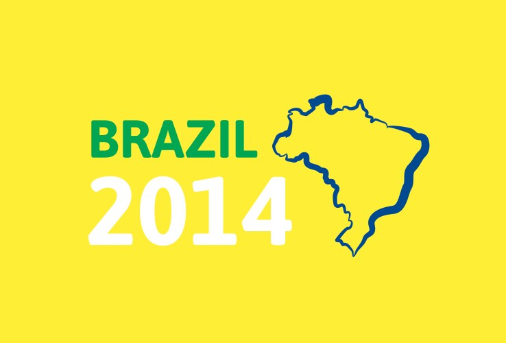 Flat simple brazil map Royalty Free Vector Image