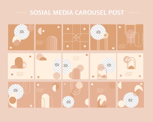Social media carousel post template Royalty Free Vector