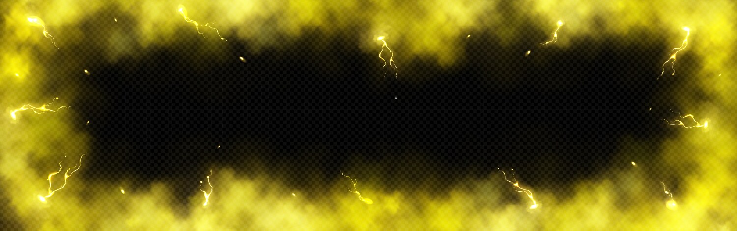 Lightning strikes in green smoke Royalty Free Vector Image